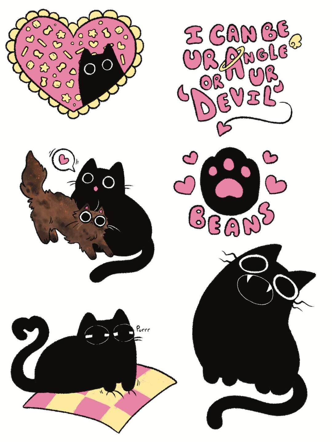 Little Void Cat Sticker Set - Etsy