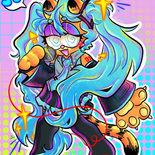 Hatsune Miku Art Print Miku in Decora Kei 5x7 In - Etsy