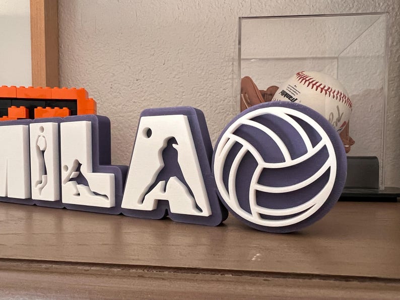 Custom Sports Name Plate (volleyball) | Personalized 3D Printed Gift ...