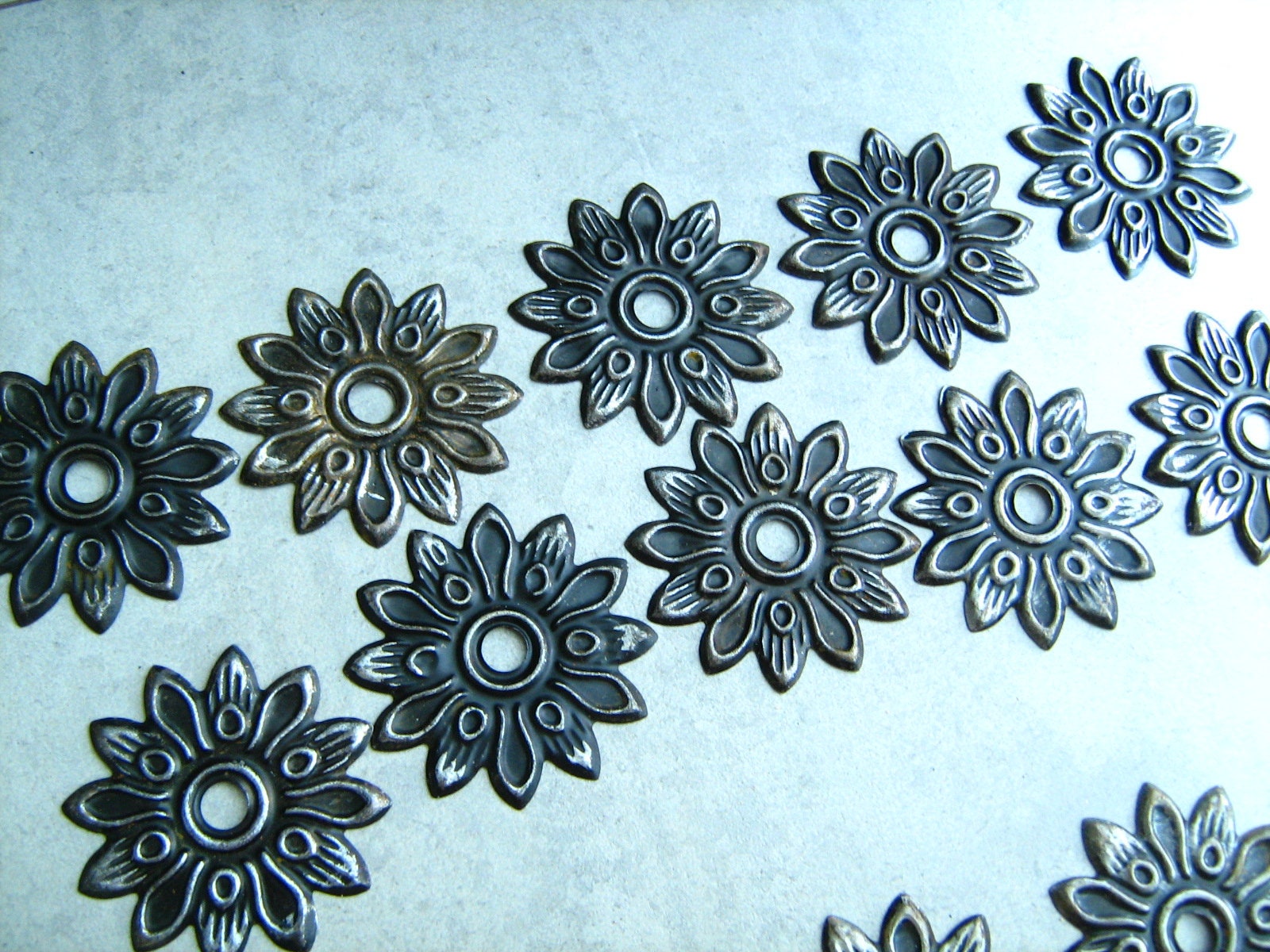 10 Metal Antique Silver-black Rosettes Different Sets 5-6 Cm for ...