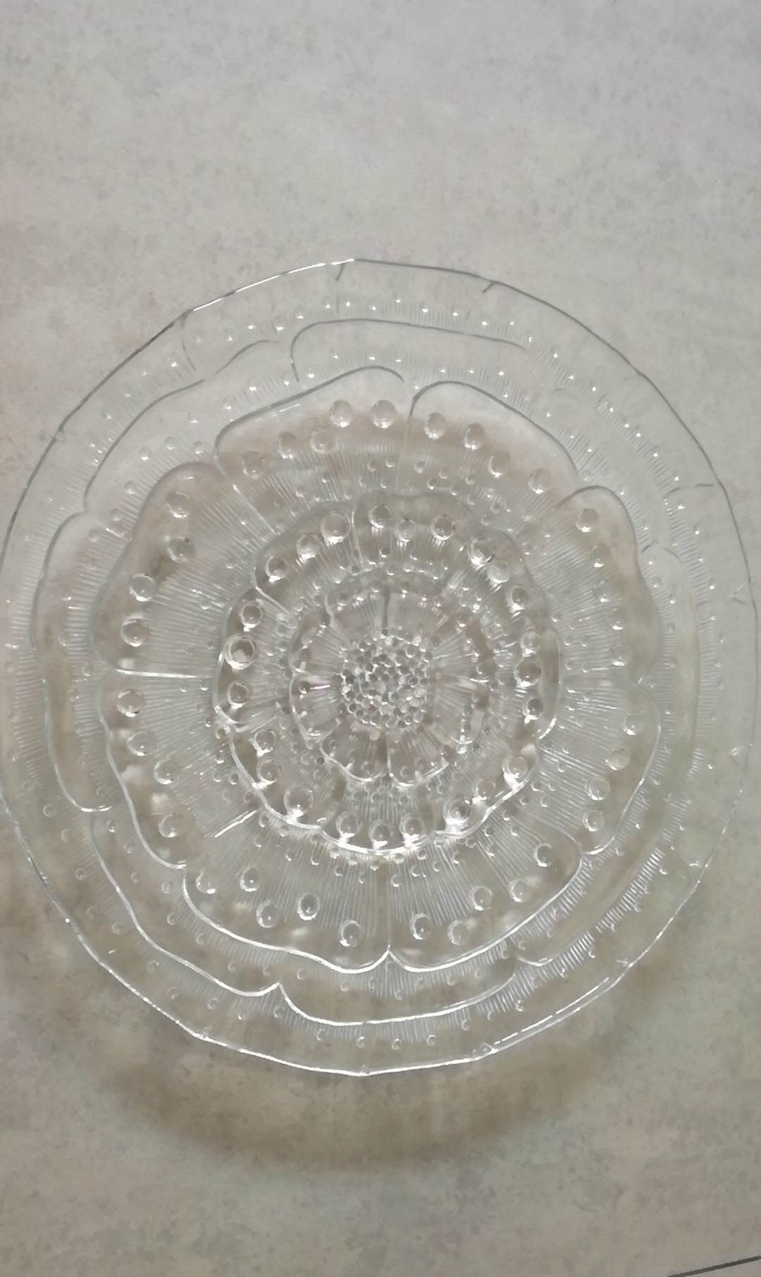 Vintage Retro Round Glass Round Tray Simple Crystal Tableware Fruit ...