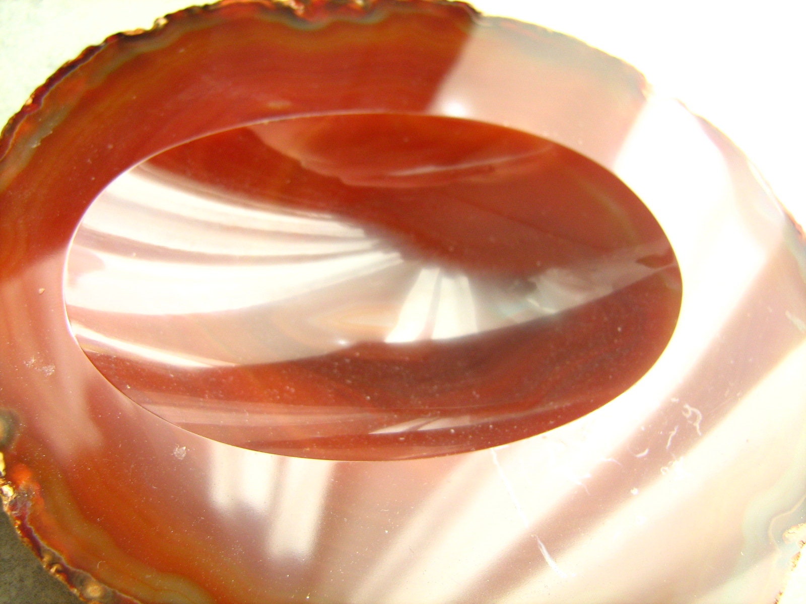 Natural Brown Agate Soap Ring Dish Ashtray Healing Crystal Bowl Plate ...