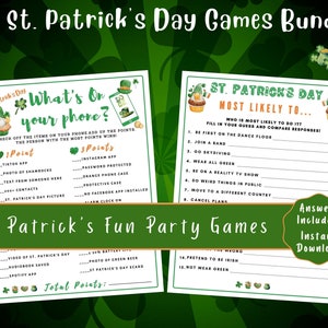 Printable 10 Game Bundle for St. Patricks Day Office Party - Etsy
