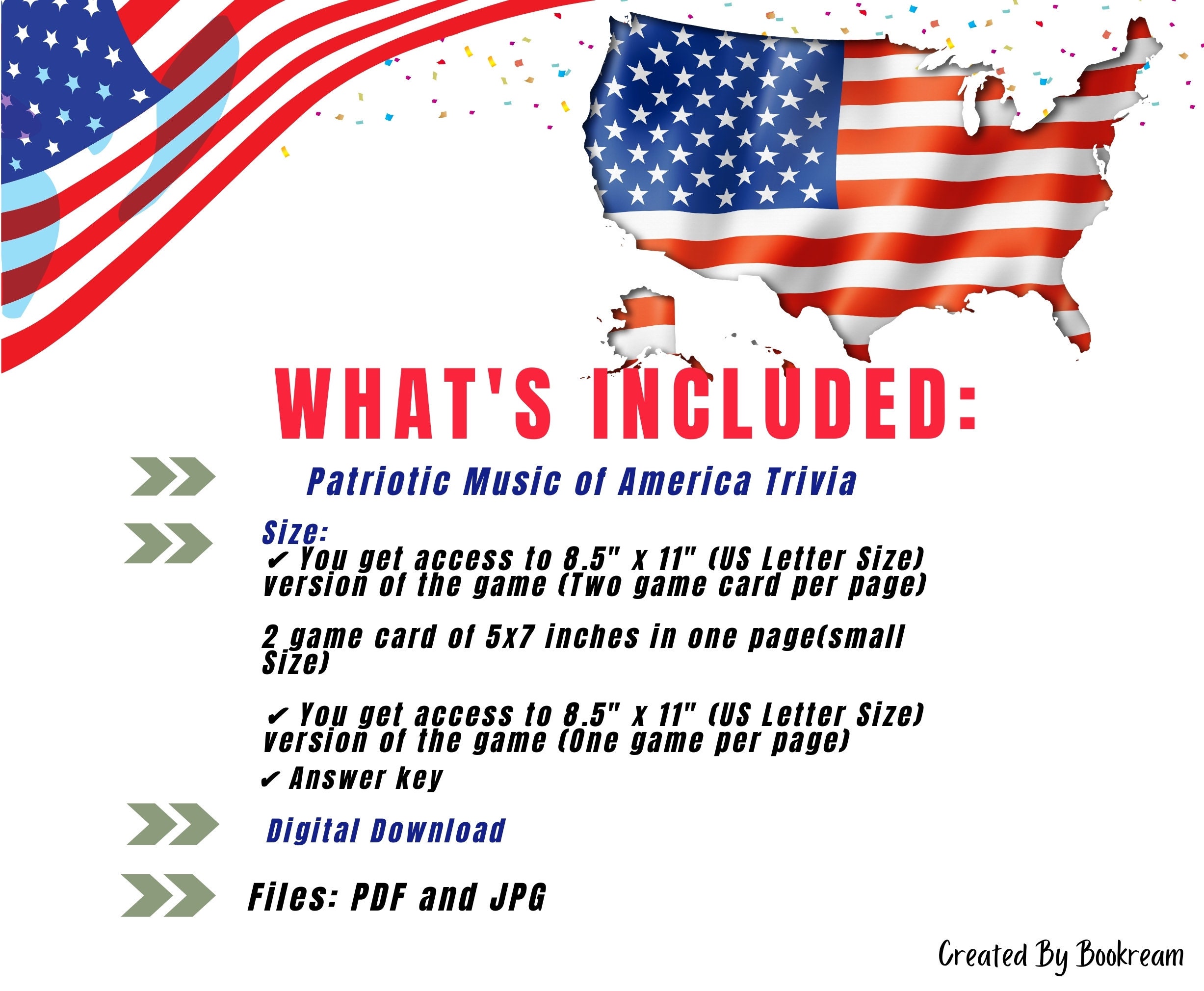 Patriotic Music of America Trivia Game Jeu de fête imprimable - Etsy France