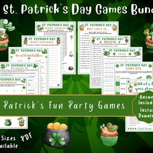Printable 10 Game Bundle for St. Patricks Day Office Party - Etsy
