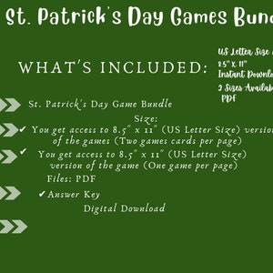 Printable 10 Game Bundle for St. Patricks Day Office Party - Etsy