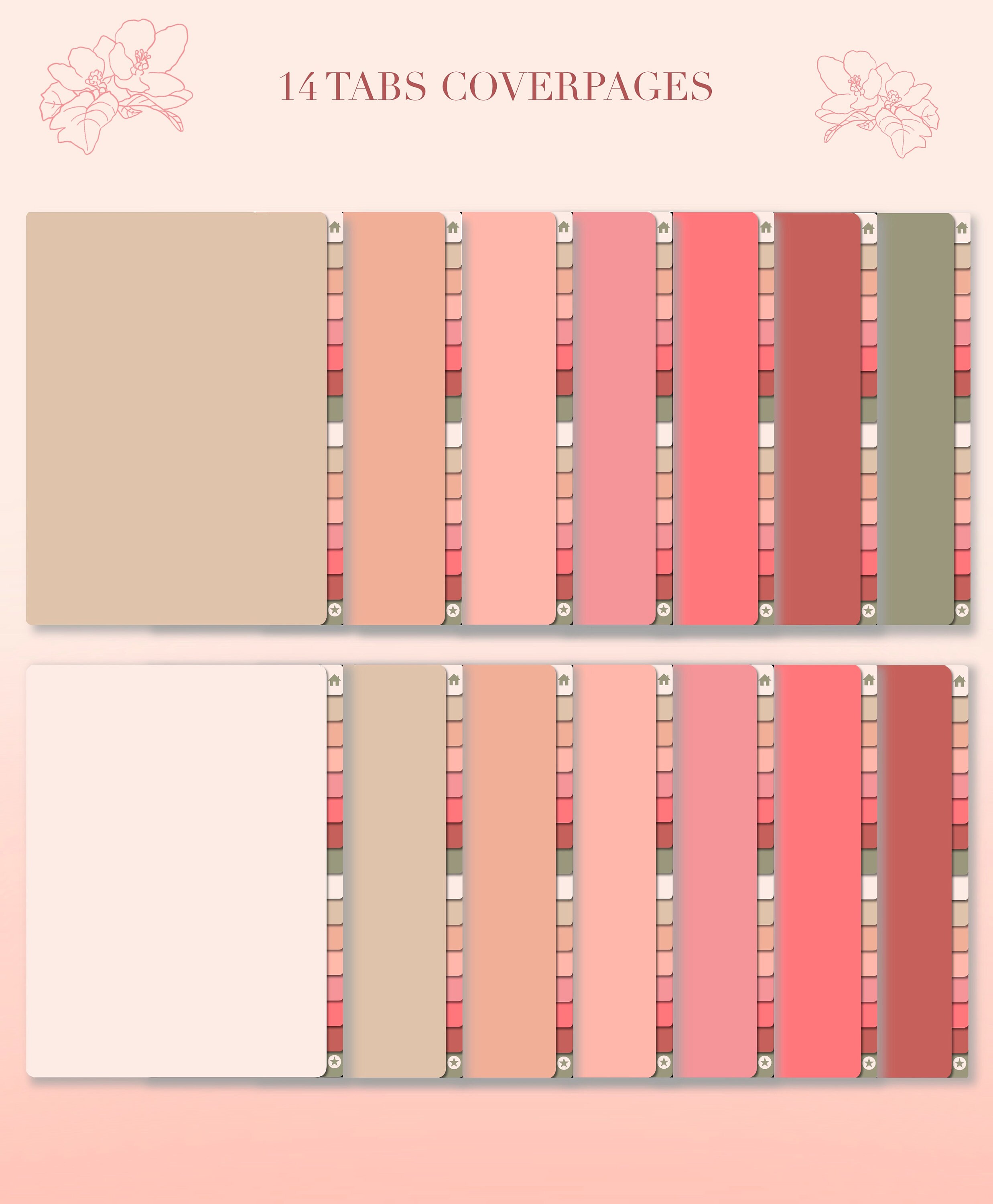 14 Tab DIGITAL NOTEBOOK for Goodnotes | HYPERLINKED | Pink Birds ...