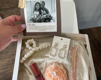 Rose Gold Personalized Bridesmaid Proposal Boxes With White Lettering ...