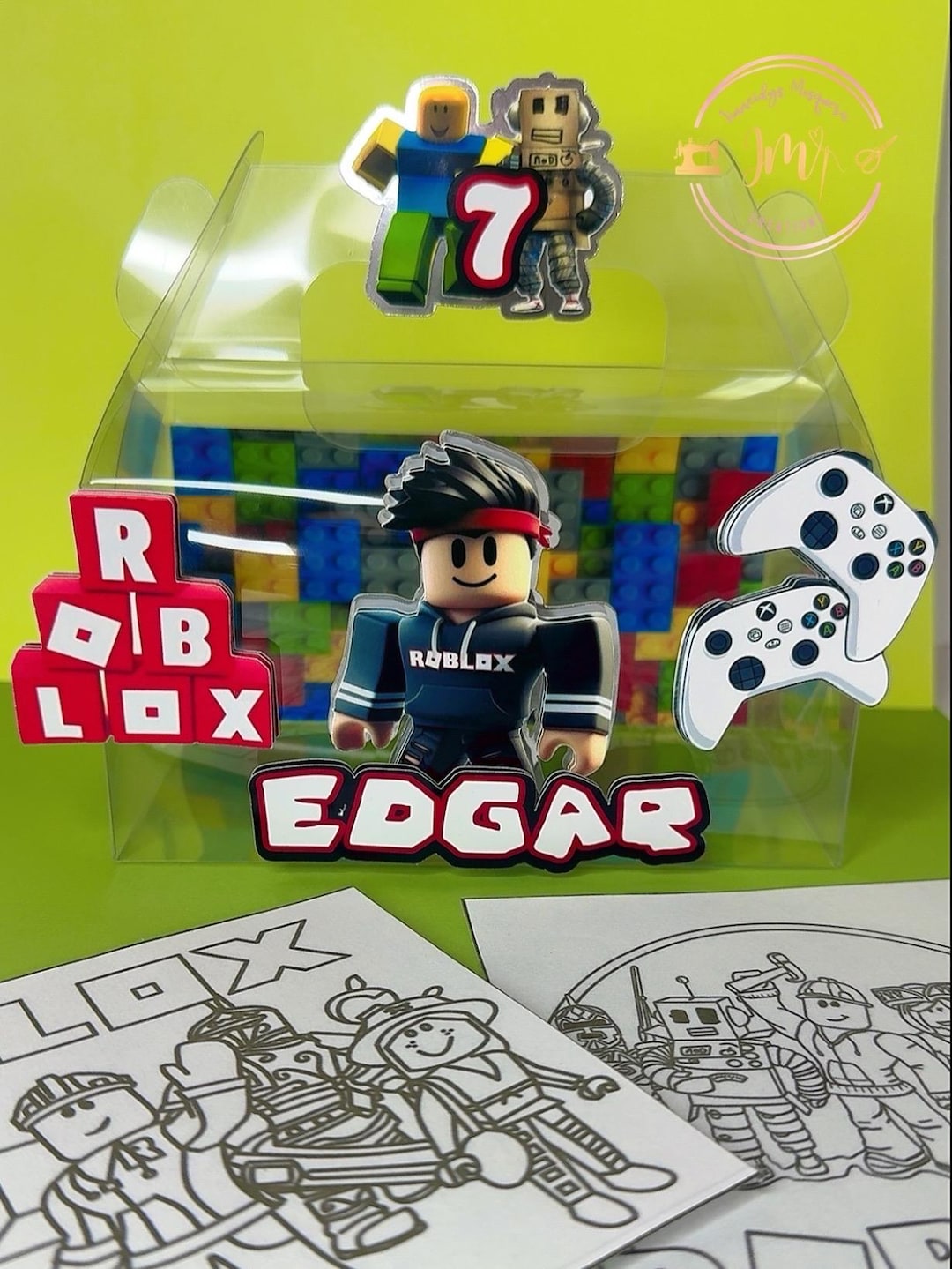 Roblox Party Favor Box – Clear Gamer Box With Coloring Sheets – Boys ...