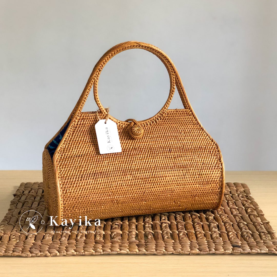 SALE Top Handle Rattan Bags, Women Bags , Straw Handbags, Rattan Basket ...