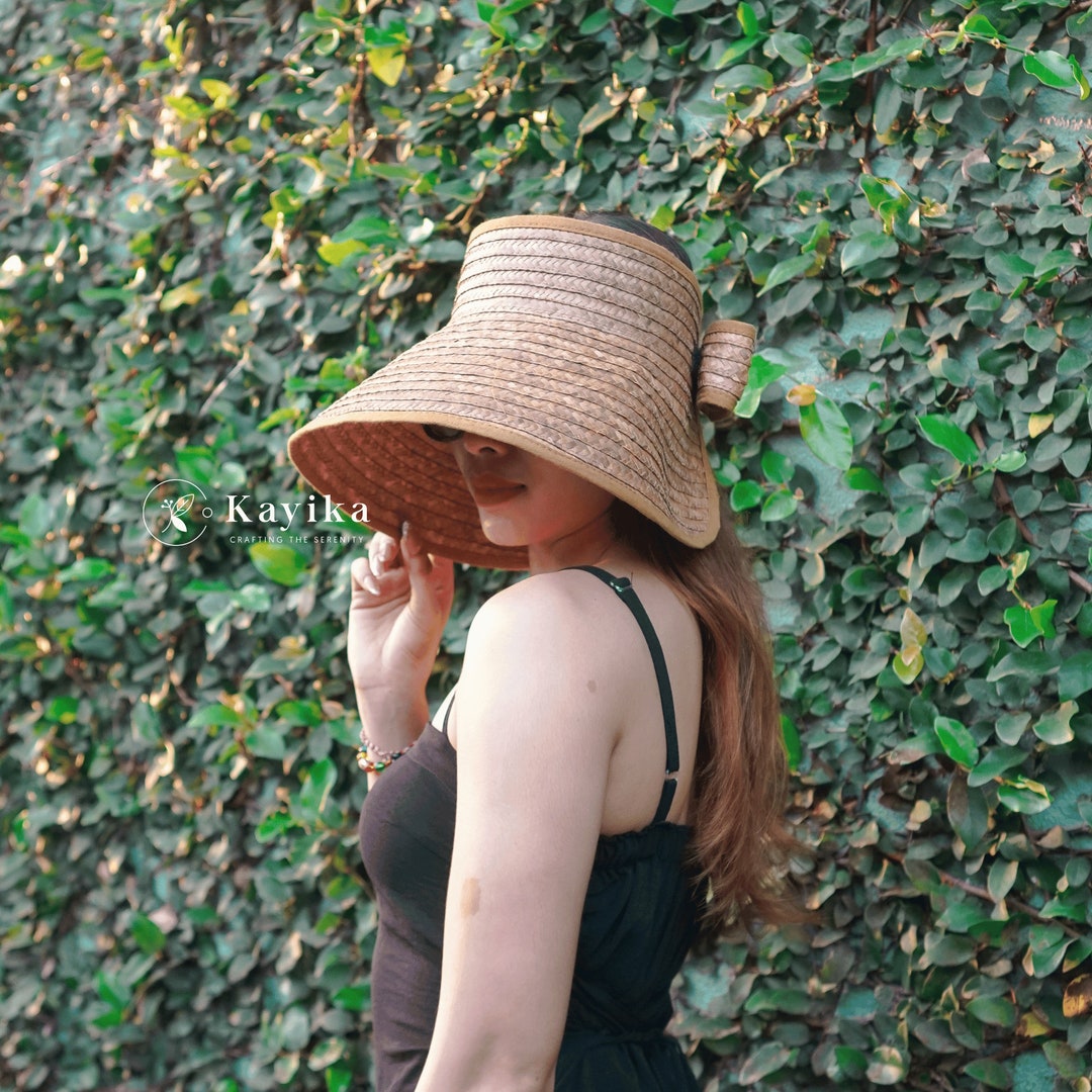 Woven Sun Visor Hat: Handmade Sustainable Beach Fashion - Etsy