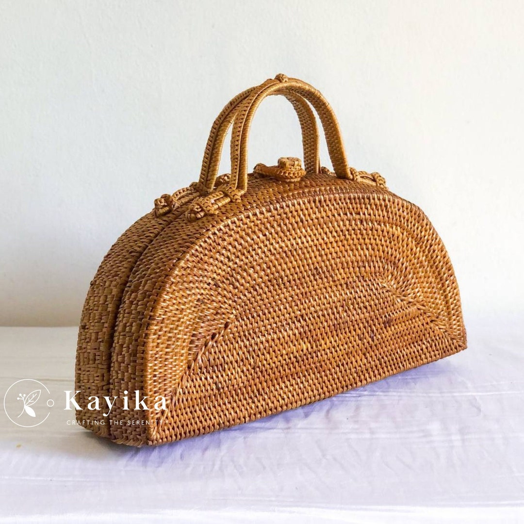 Top Handle Rattan Bags Handmade Balinese Artisans, Women Bags, Straw ...