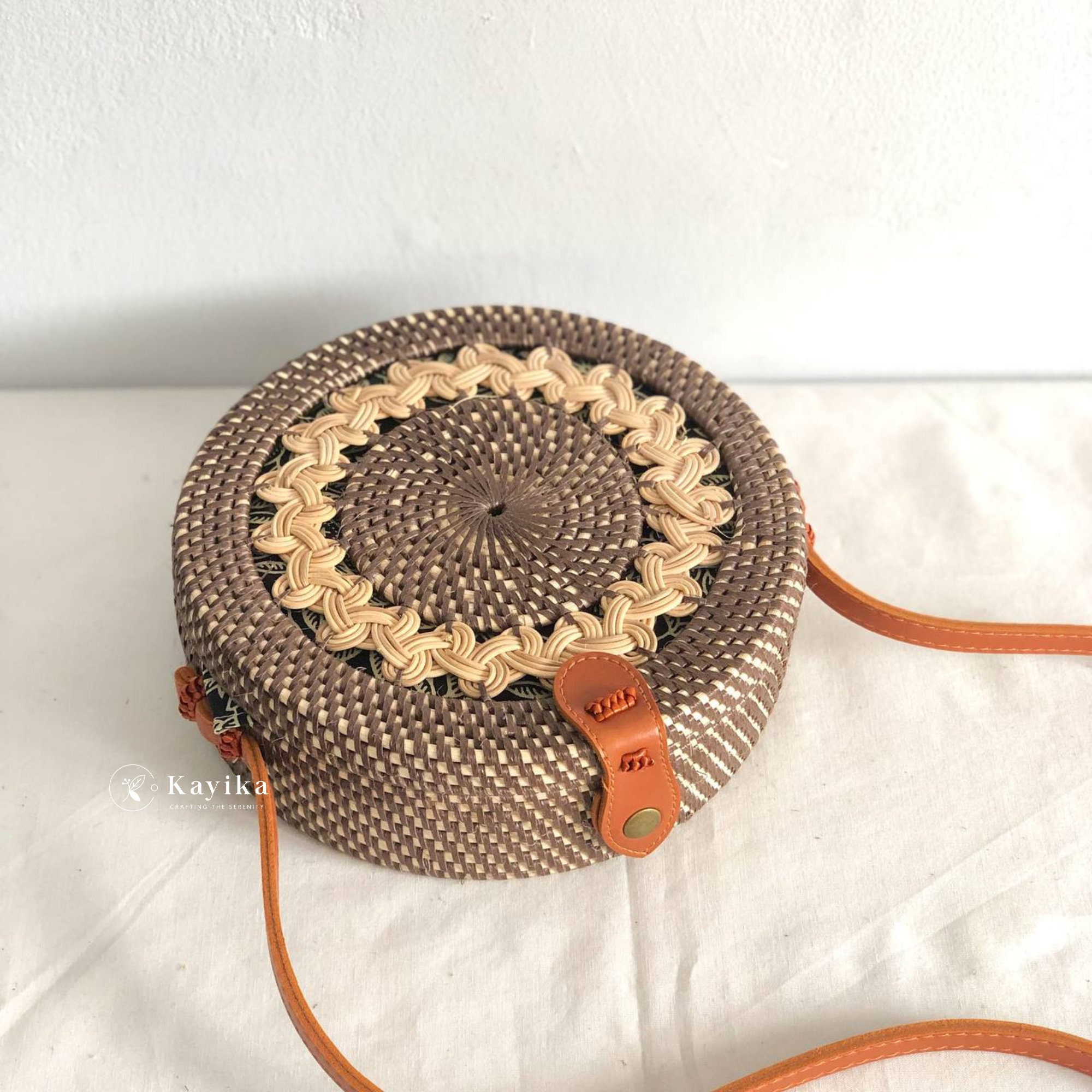 Round Rattan Bags With Braid Pattern Handwoven Shoulder Bags - Etsy UK