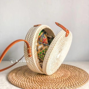 Round Rattan Bag Lombok Crafts, Straw Sling Bags, Woven Summer ...