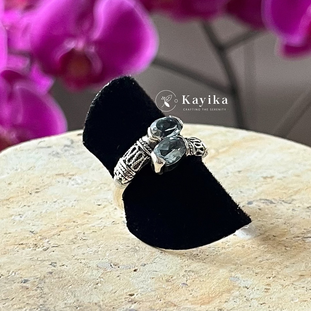 Duet Serenity Balinese Topaz Ring, Silver 925, Balinese Handmade Ring ...