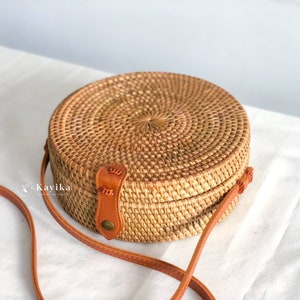 Round Rattan Bag Lombok Crafts, Straw Sling Bags, Woven Summer ...
