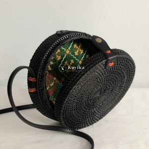 Round Rattan Bag Lombok Crafts, Straw Sling Bags, Woven Summer ...
