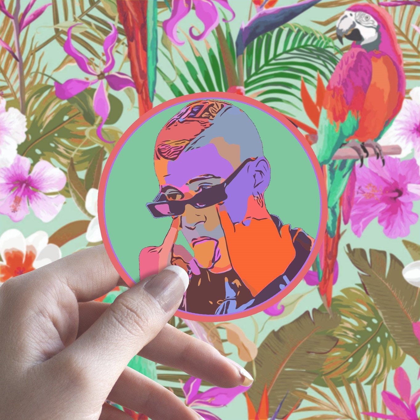 Card Making & Stationery Bad Bunny Pink Pop Art Sticker Puerto Rican ...