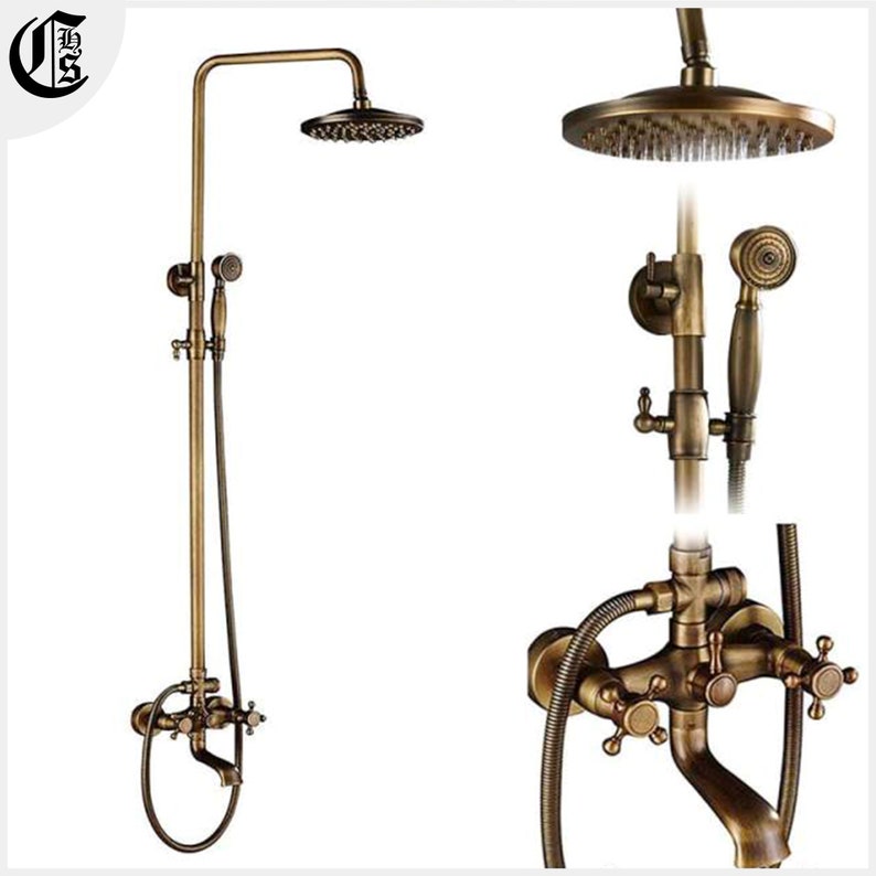 47 Antique Brass Shower Set Beautiful Vintage Old - Etsy