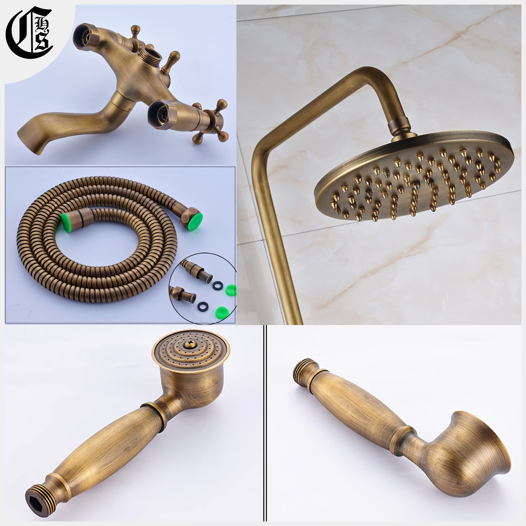 47 Antique Brass Shower Set Beautiful Vintage Old - Etsy