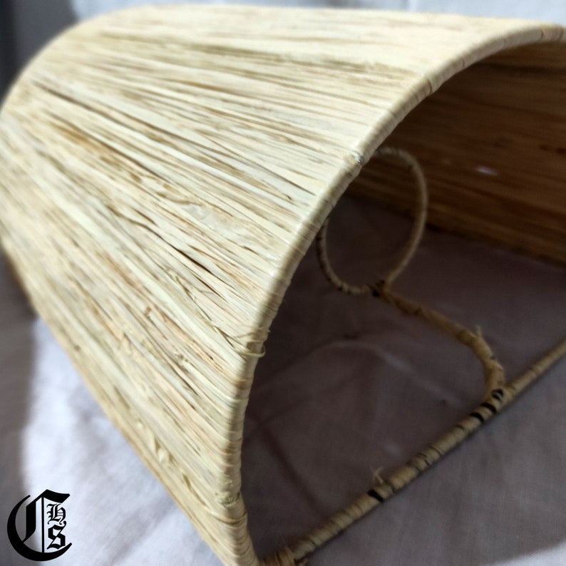 Natural Straw Sconce Lamp With Elegant Raffia Lamps Lampshades Rustic ...