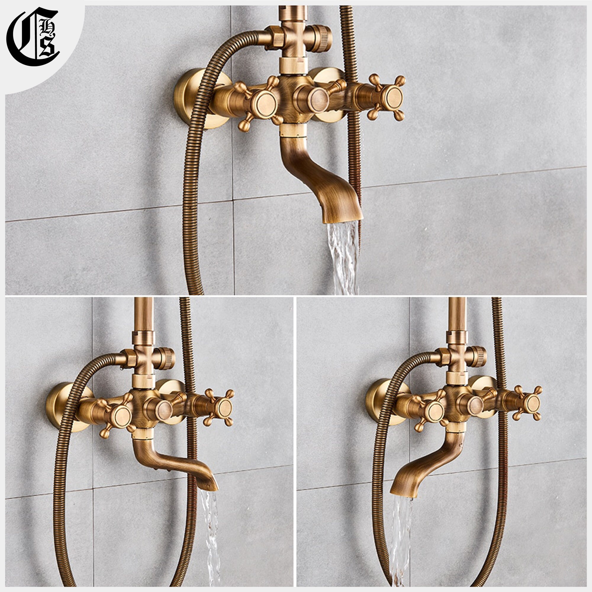 47 Antique Brass Shower Set Beautiful Vintage Old - Etsy