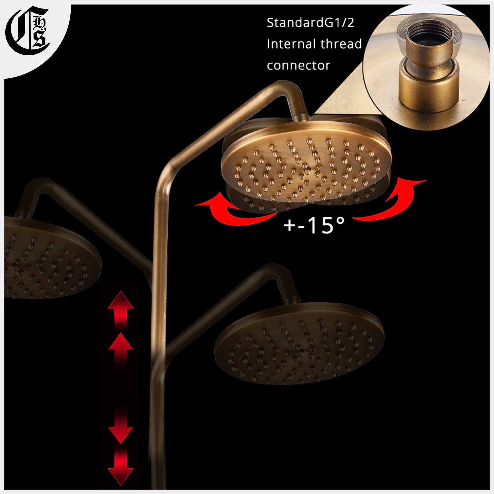 47 Antique Brass Shower Set Beautiful Vintage Old - Etsy