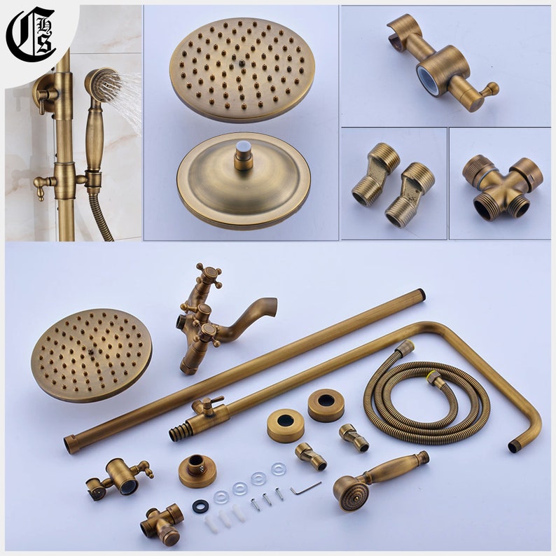 47 Antique Brass Shower Set Beautiful Vintage Old - Etsy
