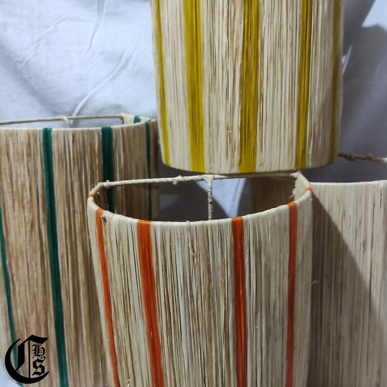 Natural Straw Sconce Lamp With Elegant Raffia Lamps Lampshades Rustic ...