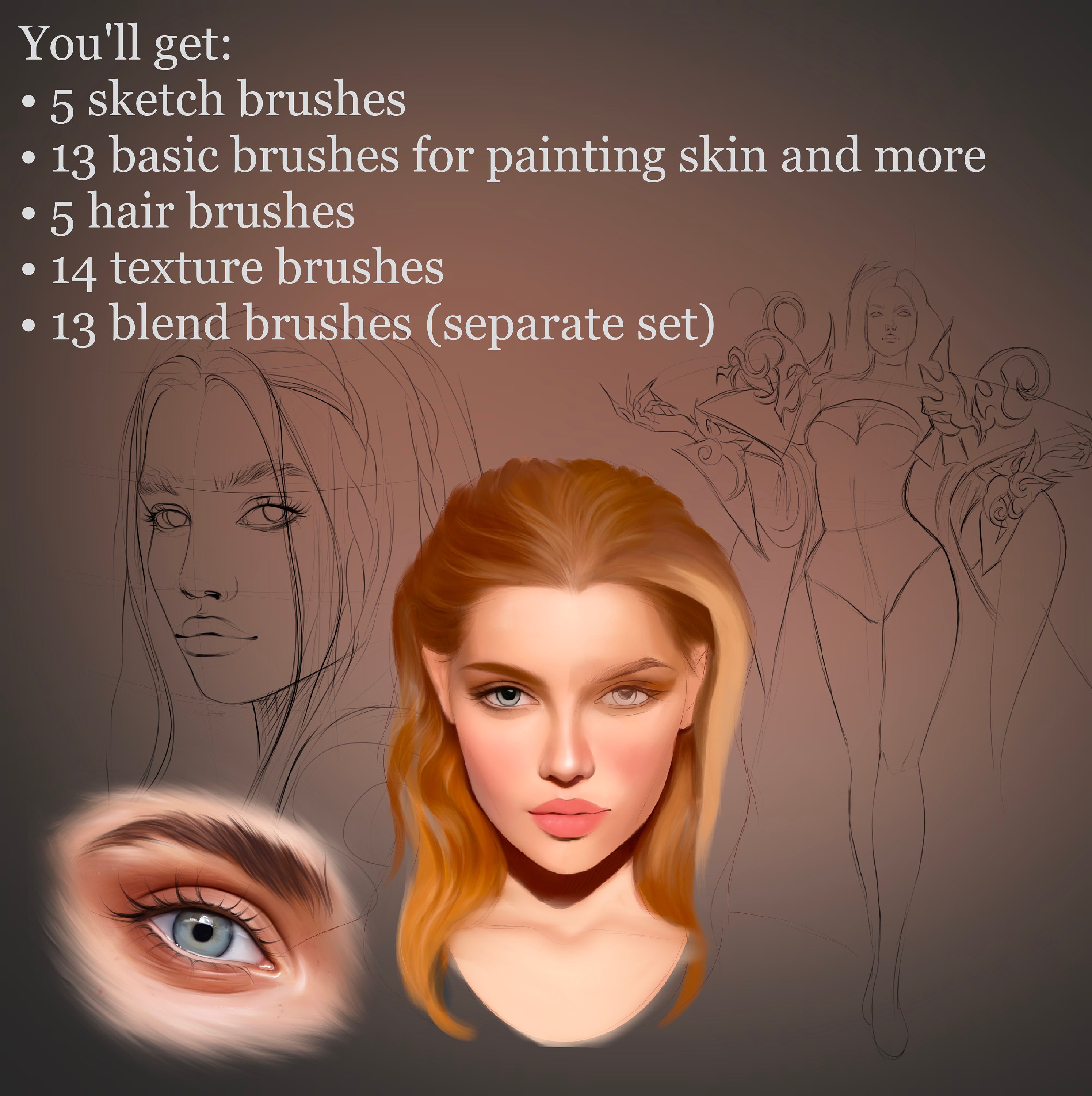 Portrait & Blend Brushes for Procreate - Etsy