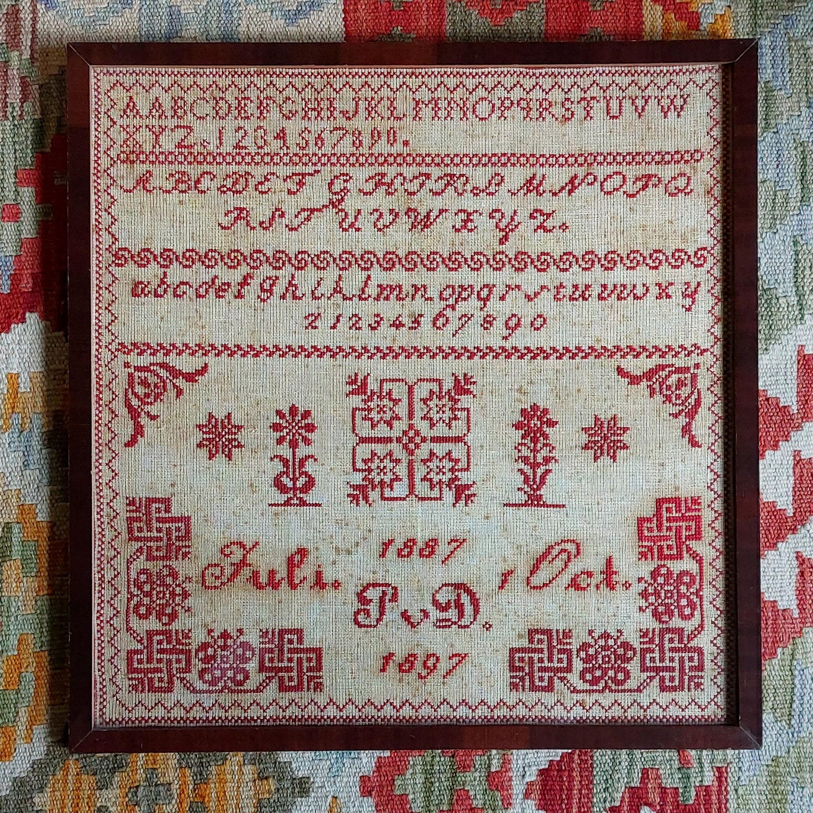 1887 / 1897 P V D Belgian Red Alphabet Reproduction Sampler PDF ...