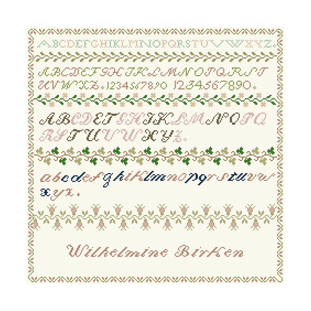 Circa 1850 Wilhelmine Birken German Reproduction Sampler PDF ...