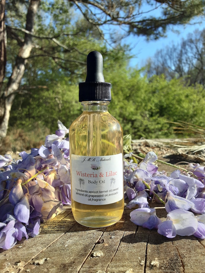 Vegan Wisteria & Lilac Body Oil- Nourishing Skincare Elixir (2oz ...