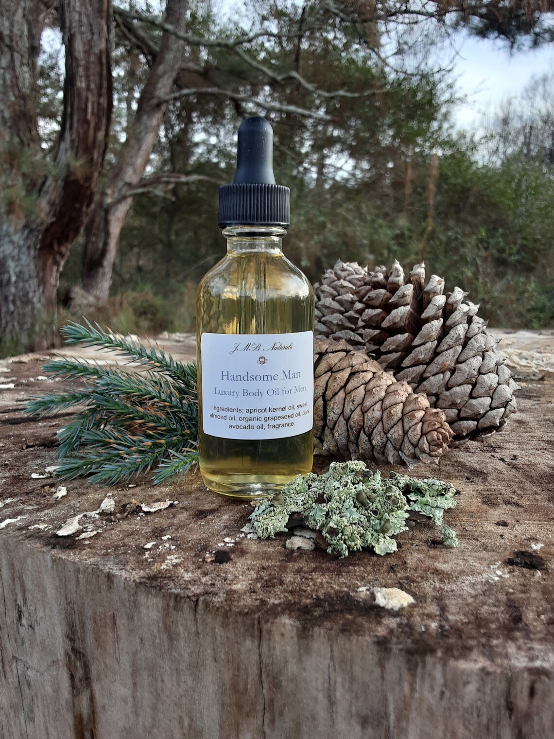 Handsome Man Body Oil -vegan Natural Skincare (2oz/4oz Glass Bottle) - Etsy