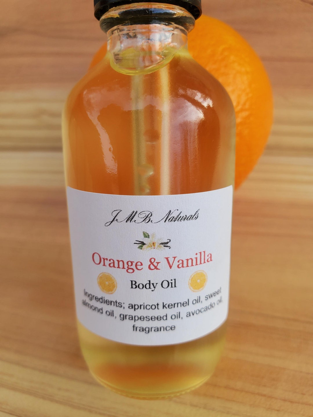 Orange & Vanilla Body Oil | Organic Skincare| Vegan| Gift| 2oz/4oz ...