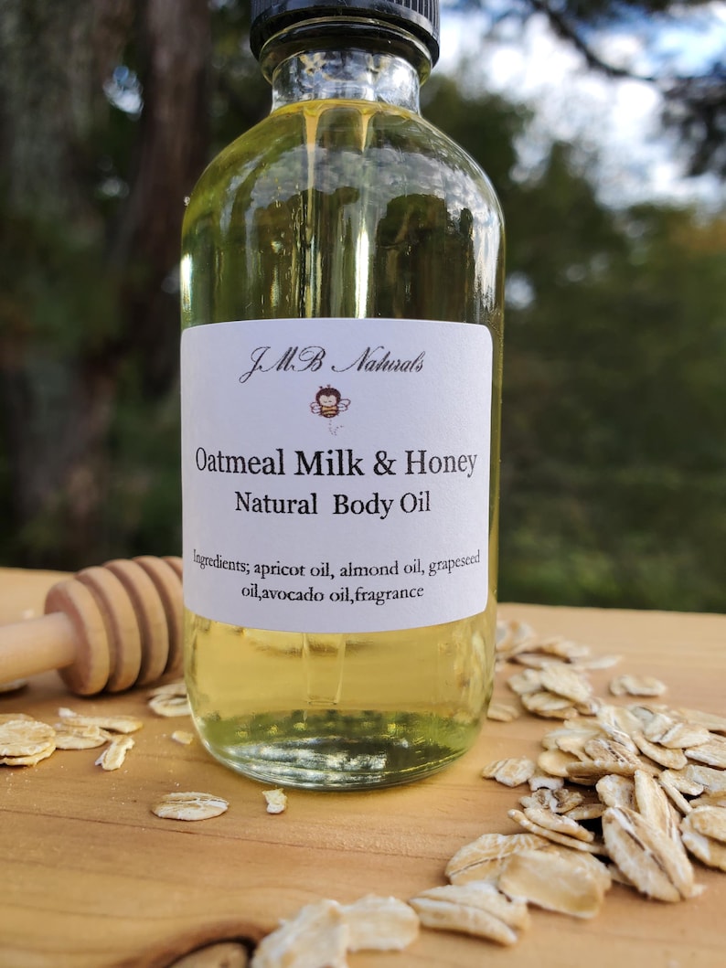 Luxurious Oatmeal Milk & Honey Body Oil: Natural Moisturizing Skincare ...
