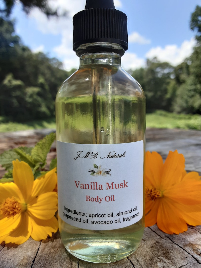 Vanilla Musk Body Oil: Natural Moisturizing Skincare - Etsy