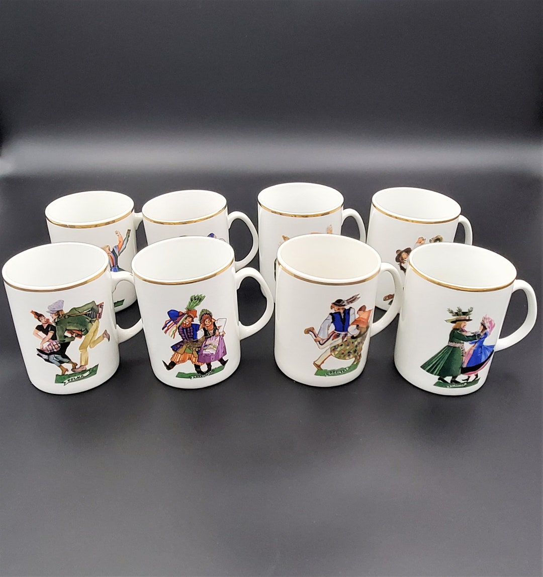 Vintage Farolina Polish Dancing Coffee Cups - Set of 8 - Etsy
