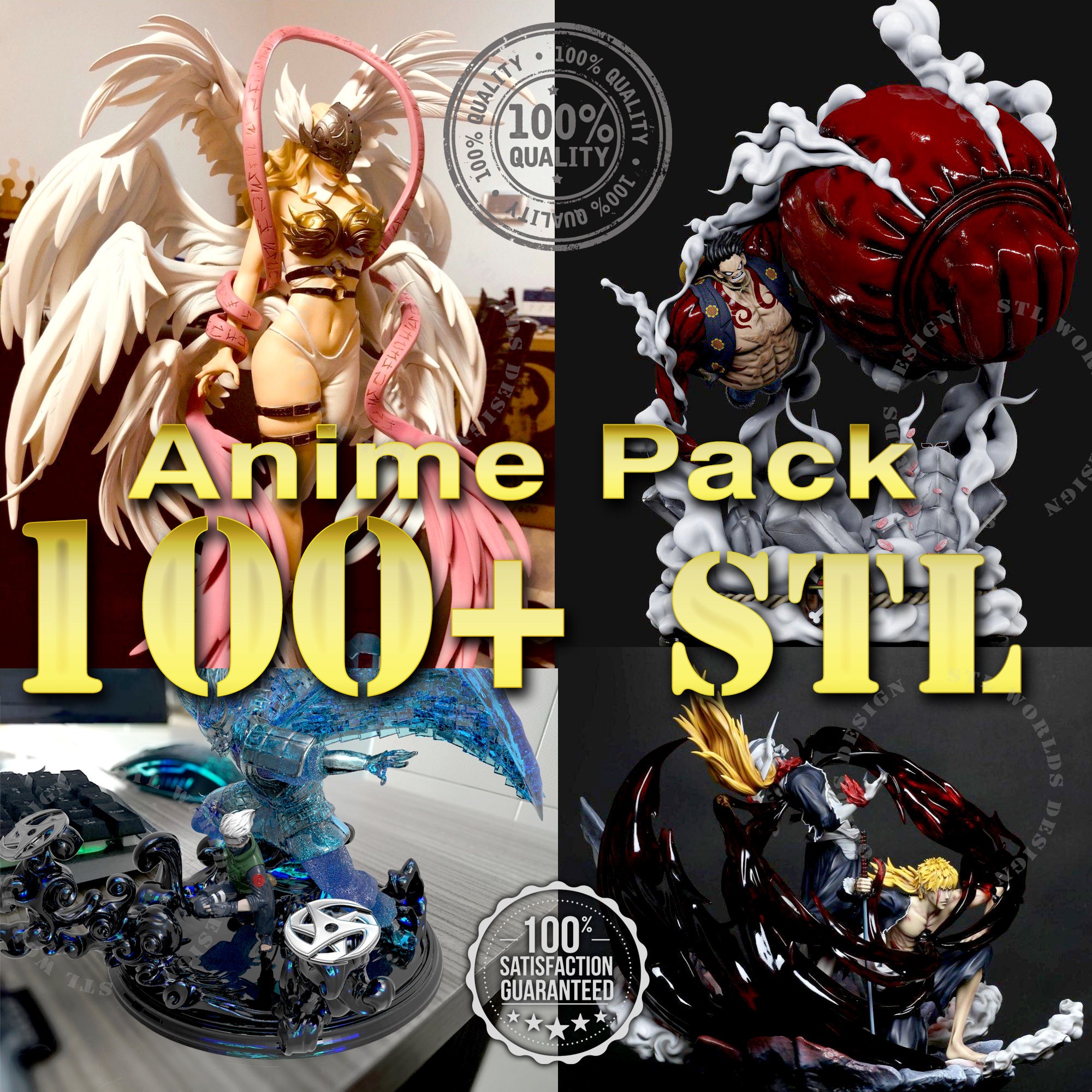 3D Anime STL file pack / 3D printable High Quality 100 STL | Etsy