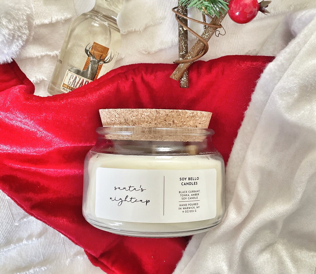 Santa's Nightcap christmas Candle Holiday Candle-soy Wax Candle-9oz ...