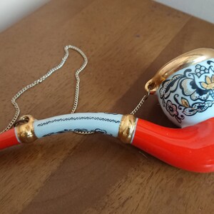 Porcelain Smoking Pipe With Chain, Ukrainian Cossack Tobacco Pipe, Sumy ...