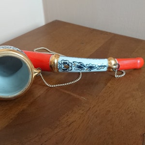 Porcelain Smoking Pipe With Chain, Ukrainian Cossack Tobacco Pipe, Sumy ...