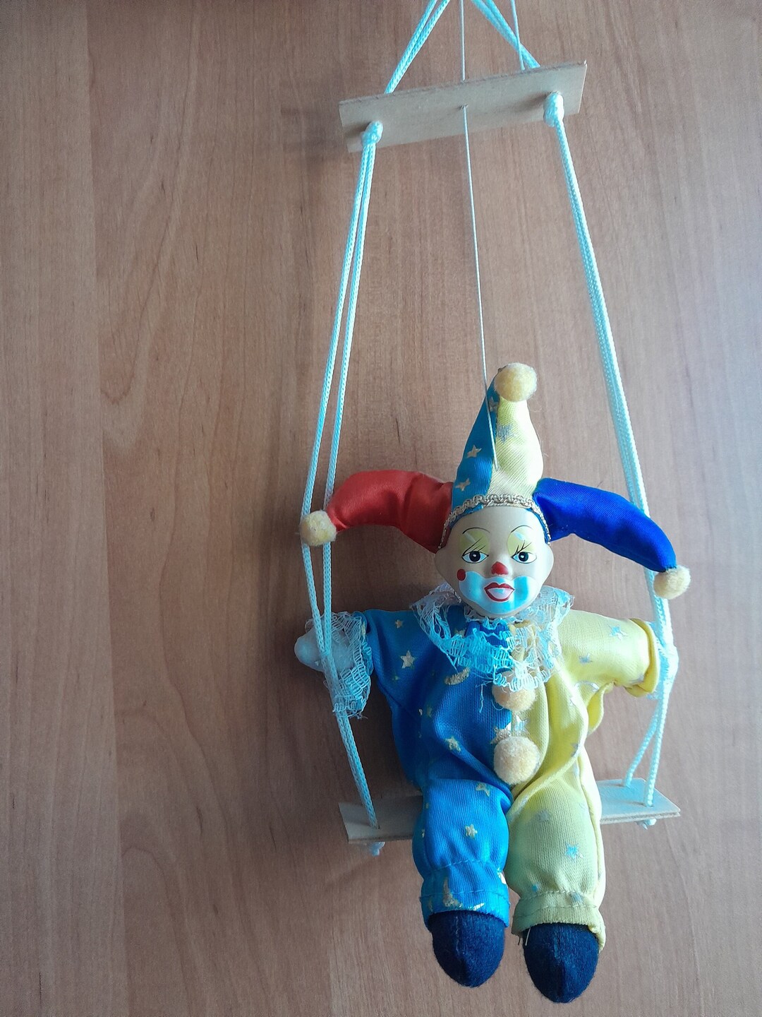 Soviet Clown on Swing Handmade Figurine, Clown Doll, Hand Painted Clown ...