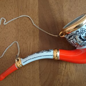 Porcelain Smoking Pipe With Chain, Ukrainian Cossack Tobacco Pipe, Sumy ...
