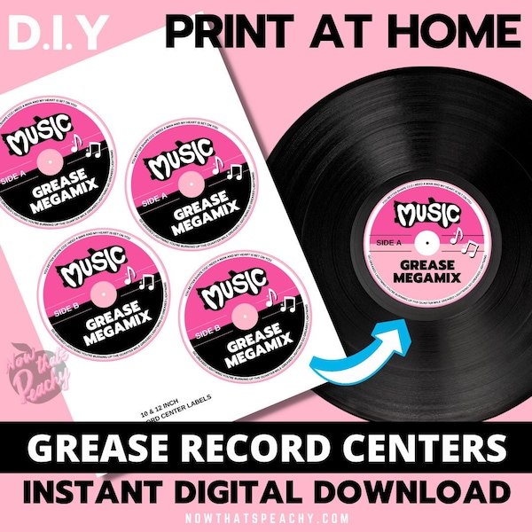 12 Record Center Label - Etsy