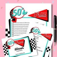 Custom DINER 50's Food Menu Party PRINTABLE, Rock'n'roll Soda Pop Retro ...