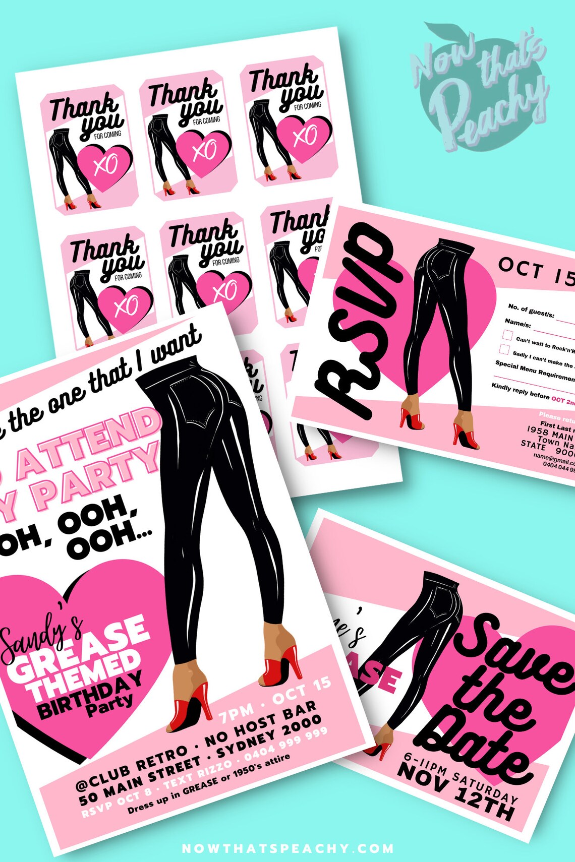 GREASER INVITE Rock'n'roll Printable, Rocker Party Invitation Instant ...