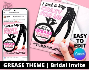 Grease Canva Invite - Etsy