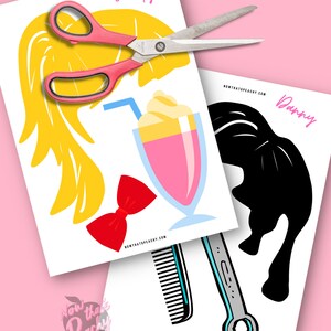 Greaser Theme PG Photo Booth PRINTABLES Props Pink Girls Themed for ...