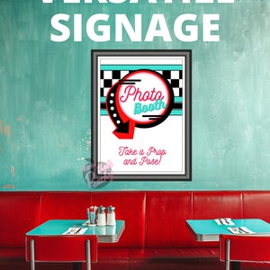 Custom DINER 50's Party Sign Bundle Pack PRINTABLE Rock'n'roll Soda Pop ...
